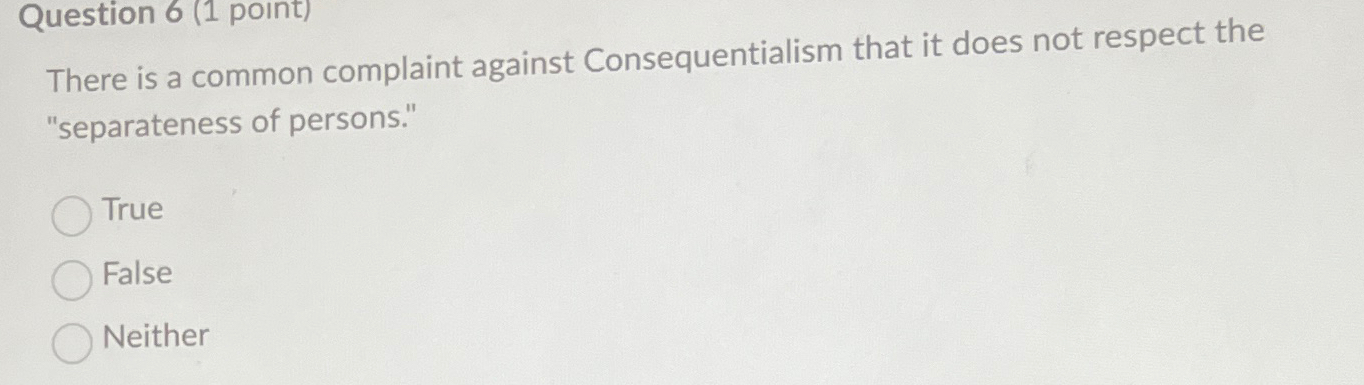 Solved Question 6 (1 ﻿point)There is a common complaint | Chegg.com