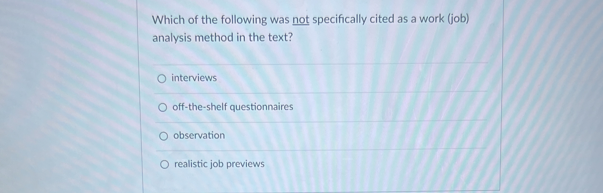 Solved Which of the following was not specifically cited as | Chegg.com