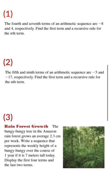 Solved 1 The Fourth And Seventh Terms Of An Arithmetic
