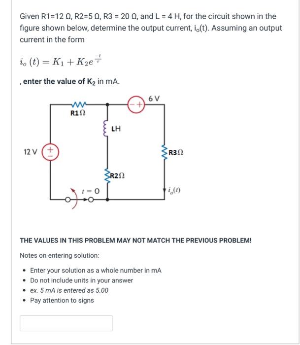 [Solved]: Given R1=12,R2=5,R3=20, and L=4H, for the circuit