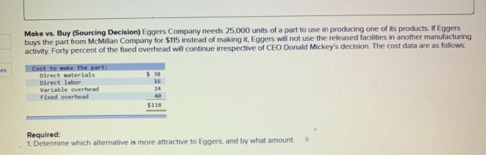 Solved eBook Make or Buy Terry Inc, manufactures machine | Chegg.com