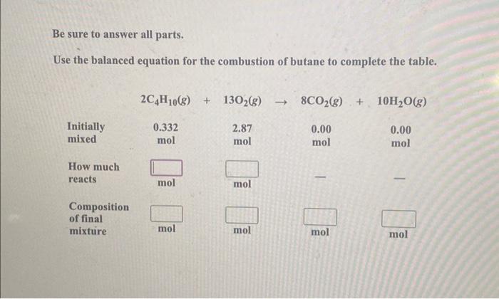 Solved Be sure to answer all parts. Use the balanced | Chegg.com