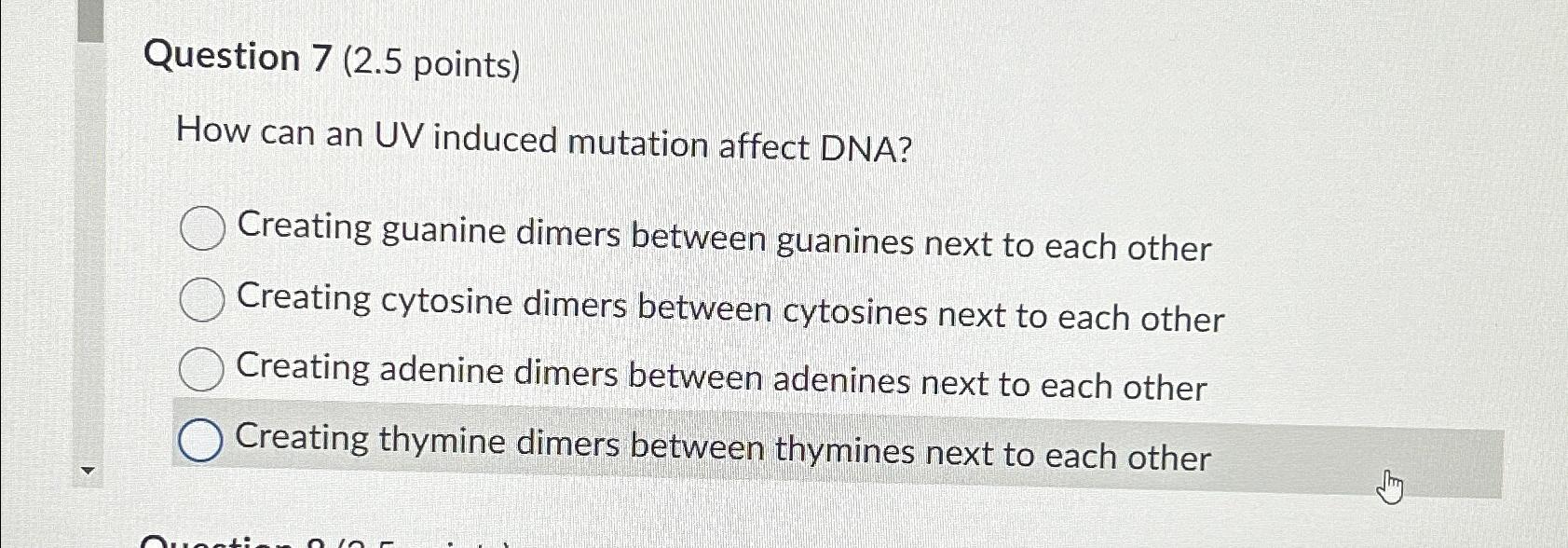 Solved Question 7 (2.5 points)How can an UV induced | Chegg.com Solved Question 7 (2.5 points)How can an UV induced | Chegg.com