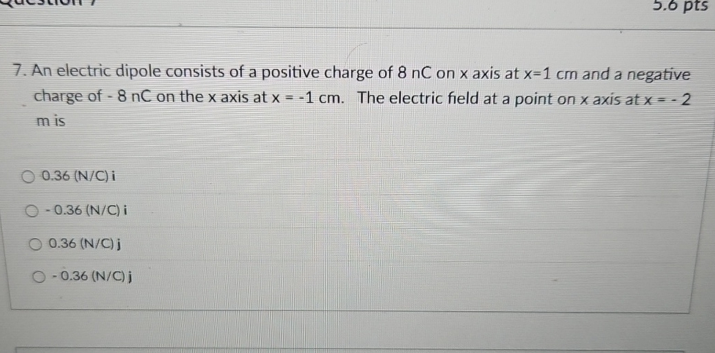 Solved An electric dipole consists of a positive charge of 8 | Chegg.com