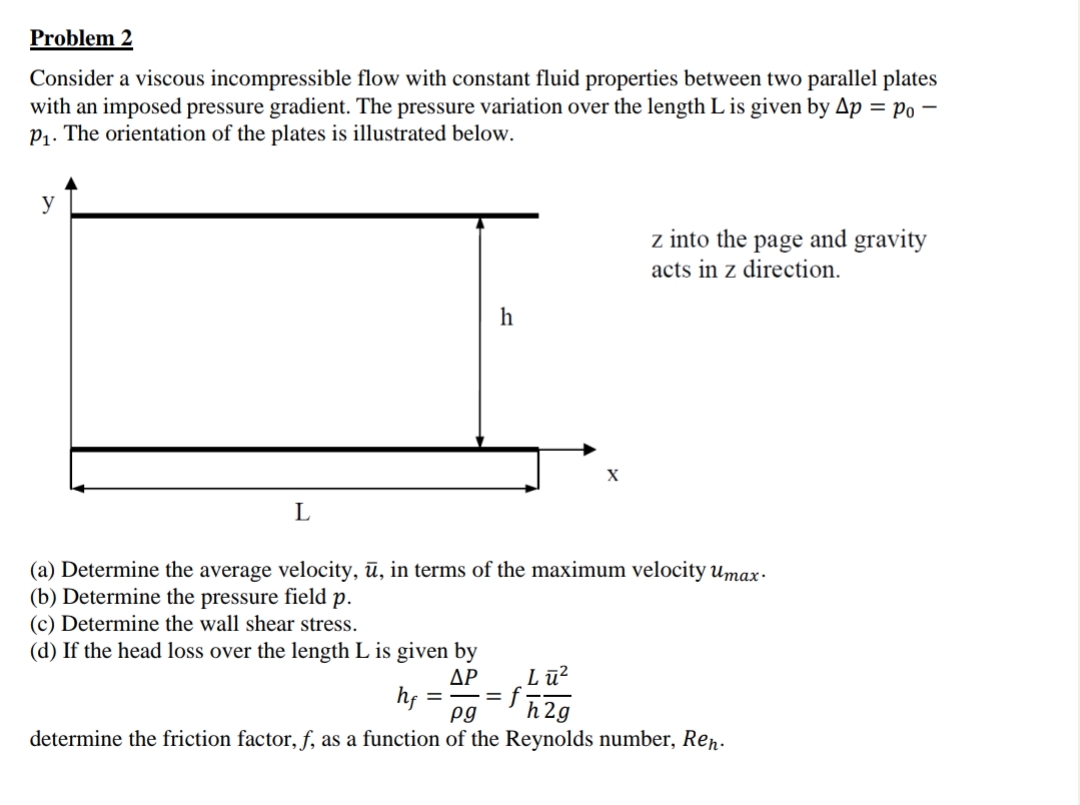 Solved Problem 2consider A Viscous Incompressible Flow With