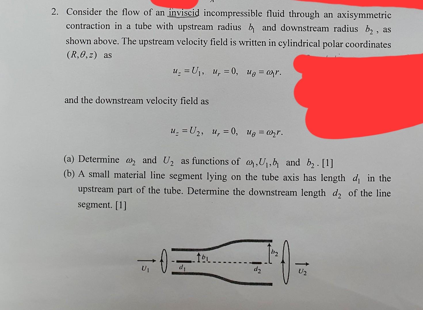 Solved 2. Consider the flow of an inviscid incompressible | Chegg.com