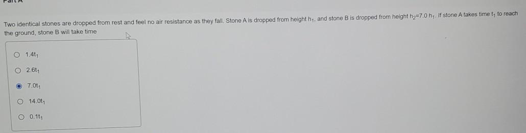 Solved Two identical stones are dropped from rest and feel | Chegg.com