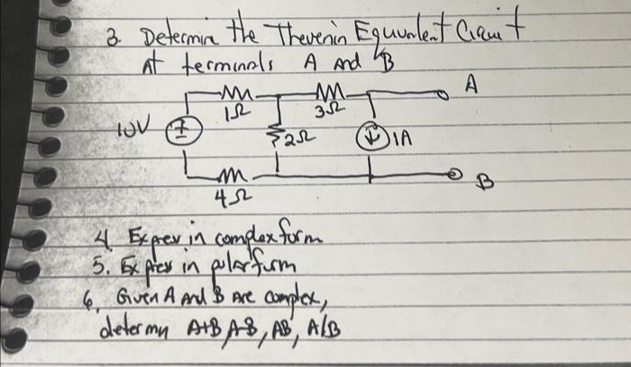 Solved 3. Determin the Thevenin Equunlent Cicuit at | Chegg.com