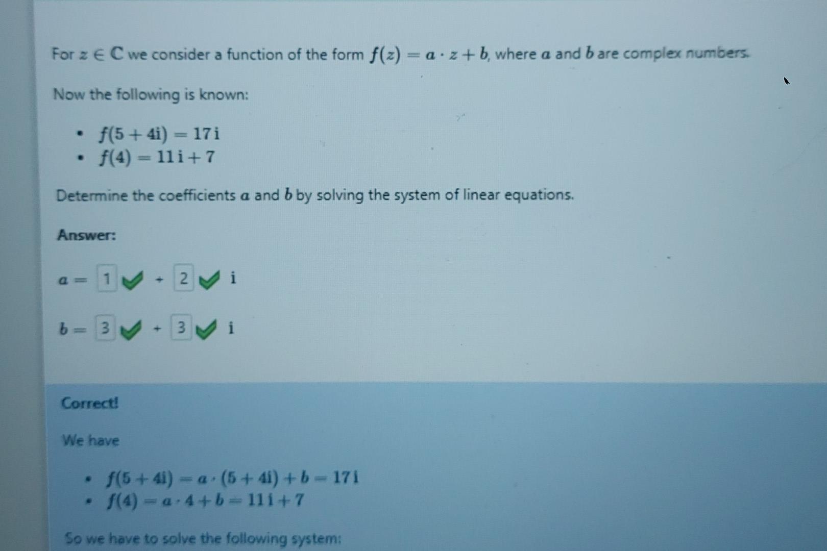 Solved For z∈C we consider a function of the form | Chegg.com