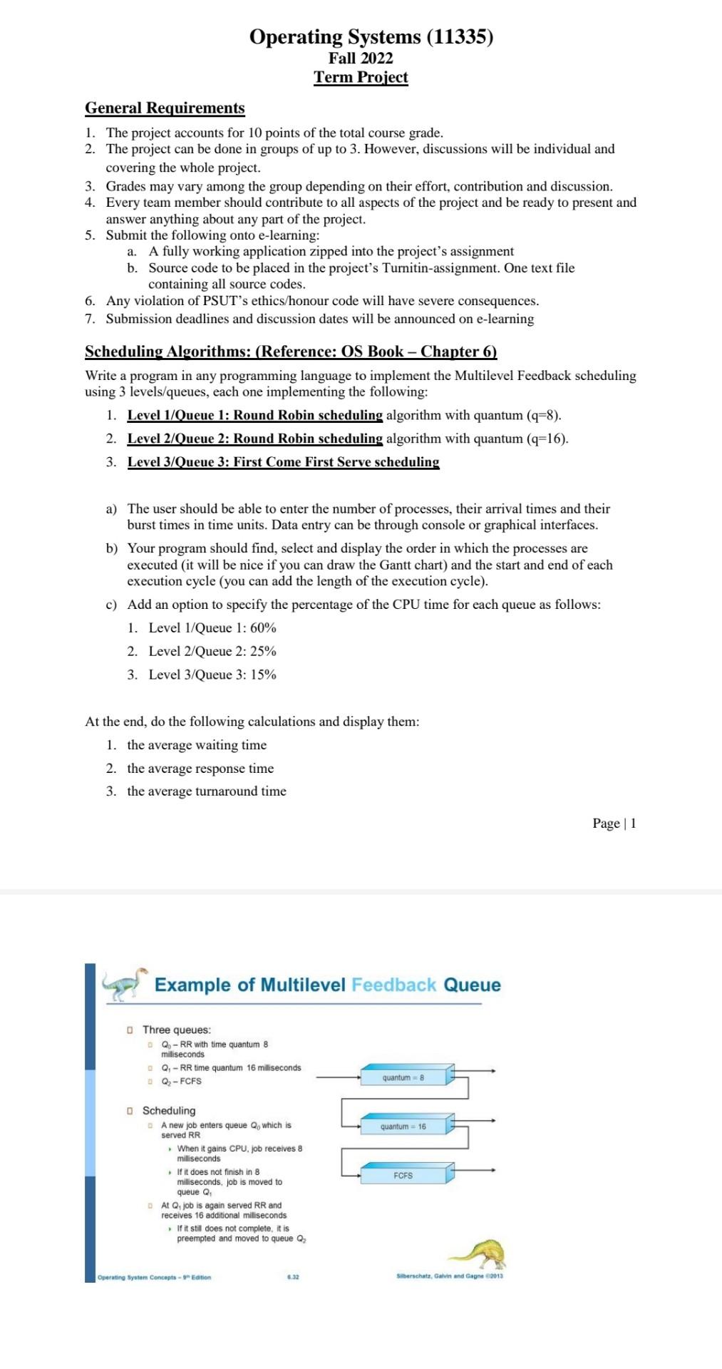 Solved Operating Systems (11335) Fall 2022 Term Project | Chegg.com