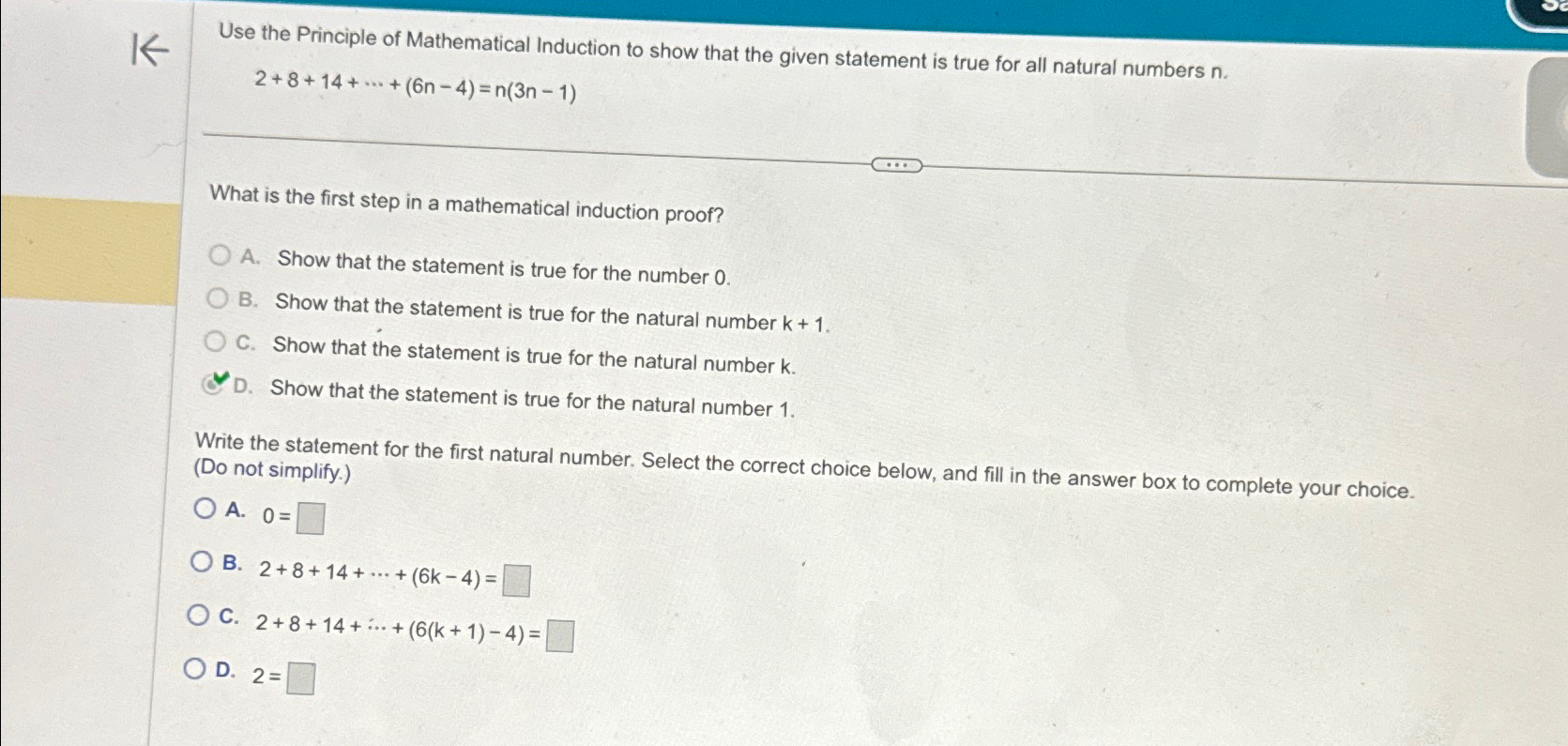 Solved Use the Principle of Mathematical Induction to show | Chegg.com