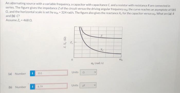 Solved An alternating source with a variable frequency, a | Chegg.com