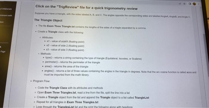 Solved Click on the "TrigReview" file for a quick | Chegg.com