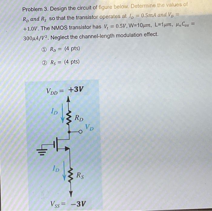 Solved Problem 3. Design the circuit of figure below. | Chegg.com