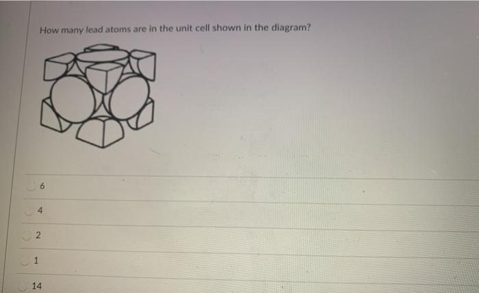 Solved How many lead atoms are in the unit cell shown in the | Chegg.com