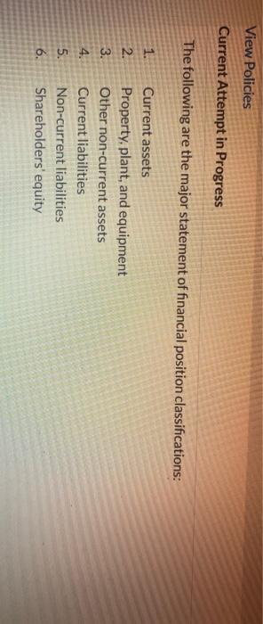 Solved View Policies Current Attempt in Progress The | Chegg.com