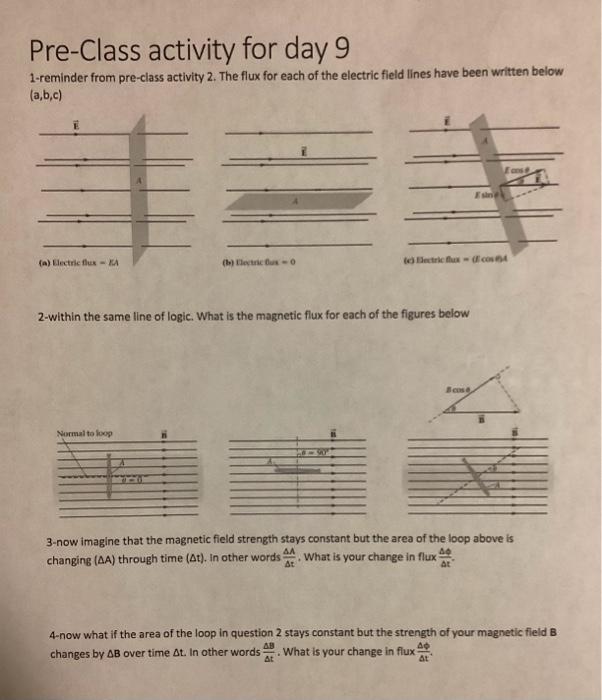 Solved Pre-Class activity for day 9 1-reminder from | Chegg.com
