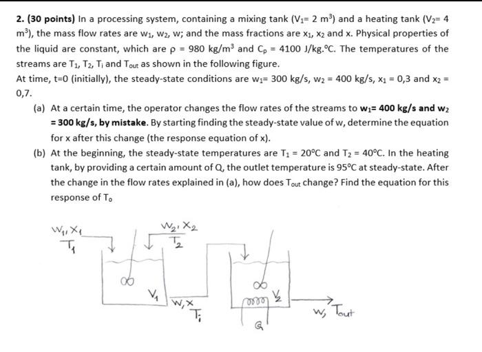 Solved 2. (30 points) In a processing system, containing a | Chegg.com