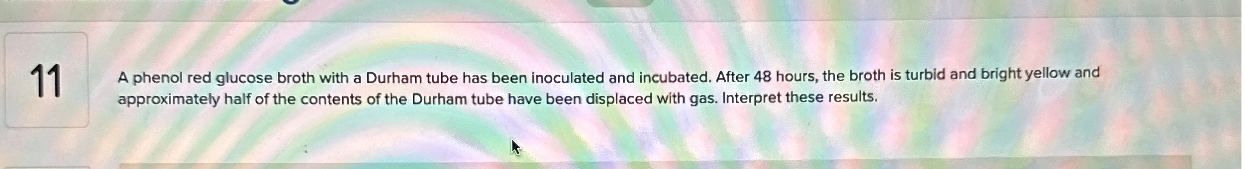 High Quality SOLUTION 11A phenol red glucose broth with a Durham tube ...