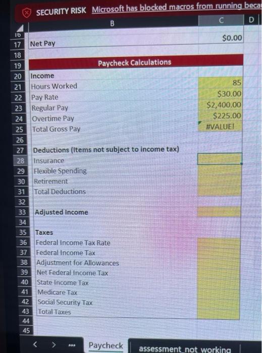 SECURITY RISK Microsoft has blocked macros from | Chegg.com