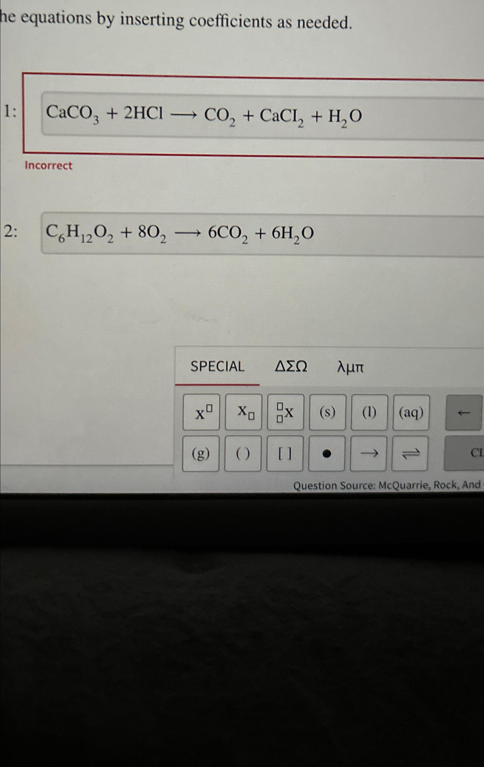 Solved he equations by inserting coefficients as | Chegg.com