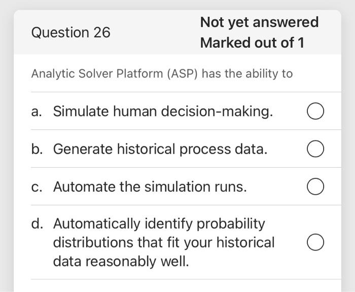 Solved Question 26 Not yet answered Marked out of 1 Analytic | Chegg.com