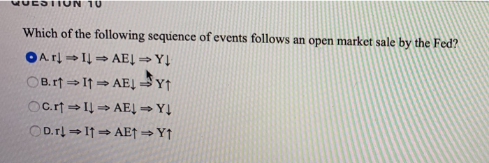 Solved QORSTION 10 Which of the following sequence of events | Chegg.com