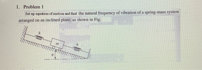 Solved 1. Problem 1 Set up equation of motion and find the | Chegg.com