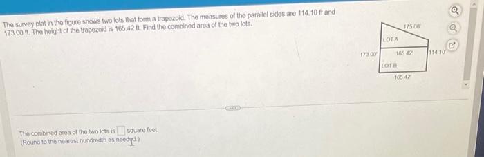 Solved The survey plat in the figure shows two lots that | Chegg.com