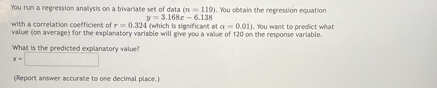 Solved You run a regression analysis on a bivariate set of | Chegg.com