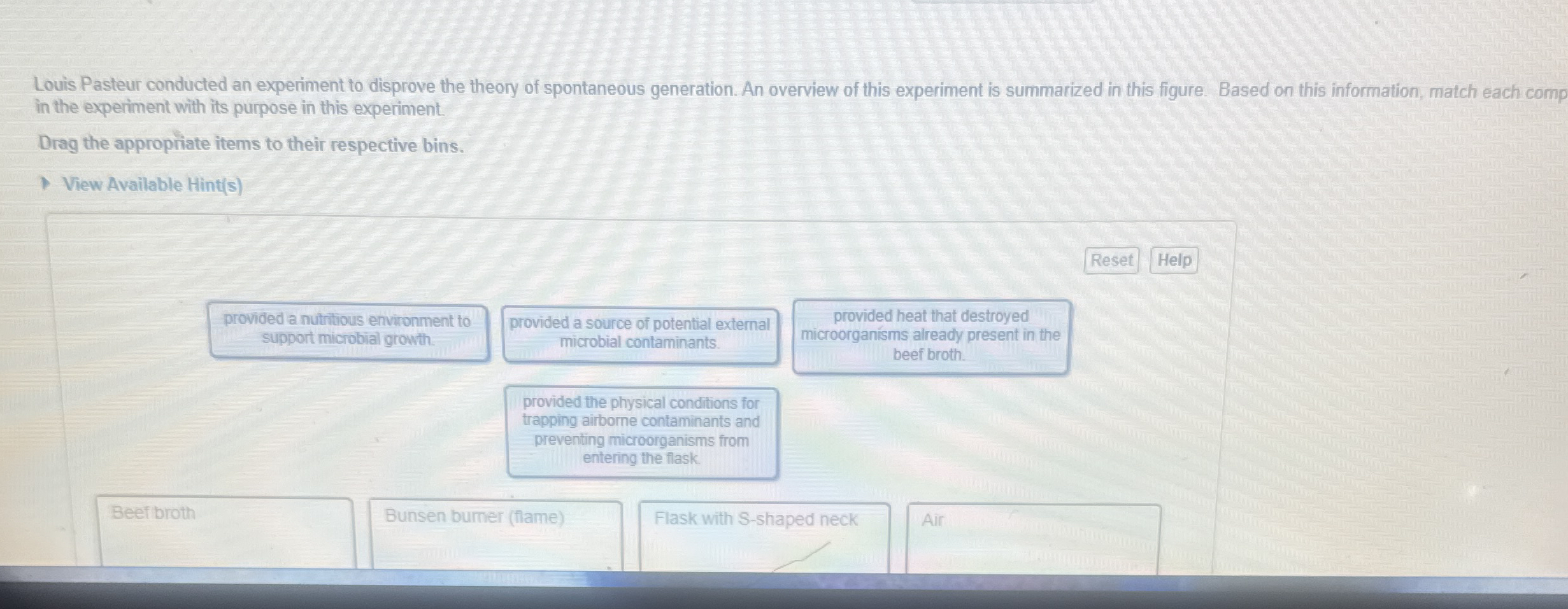 Solved Louis Pasteur conducted an experiment to disprove the | Chegg.com