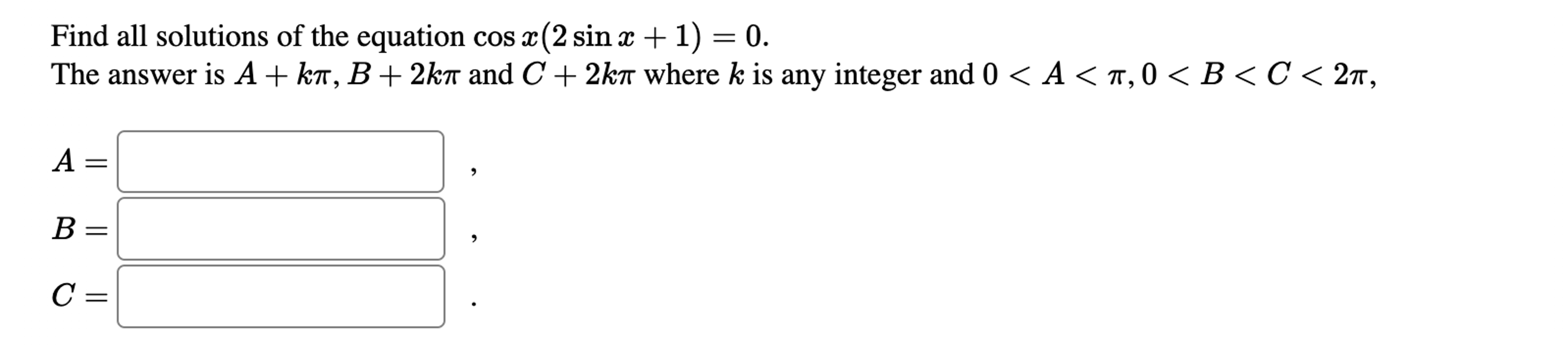 Solved Find all solutions of the equation | Chegg.com