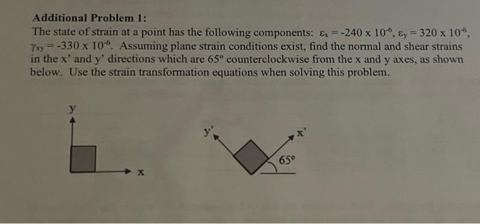 Solved Additional Problem 1: The state of strain at a point | Chegg.com
