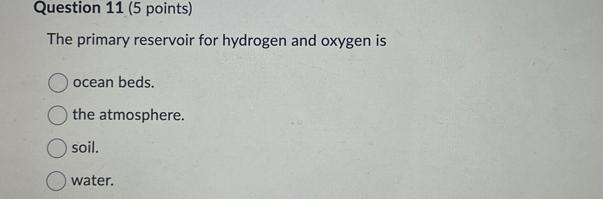 Solved Question 11 (5 ﻿points)The primary reservoir for | Chegg.com