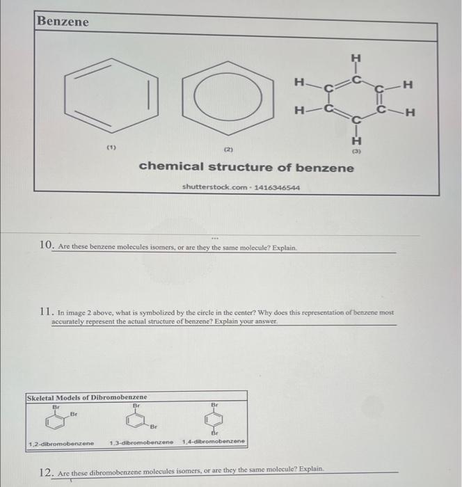 Solved Benzene H- -Н O H -H H (3) (2) chemical structure of | Chegg.com