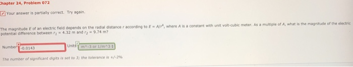 Solved Chapter 24, Problem 072 Your answer is partially | Chegg.com