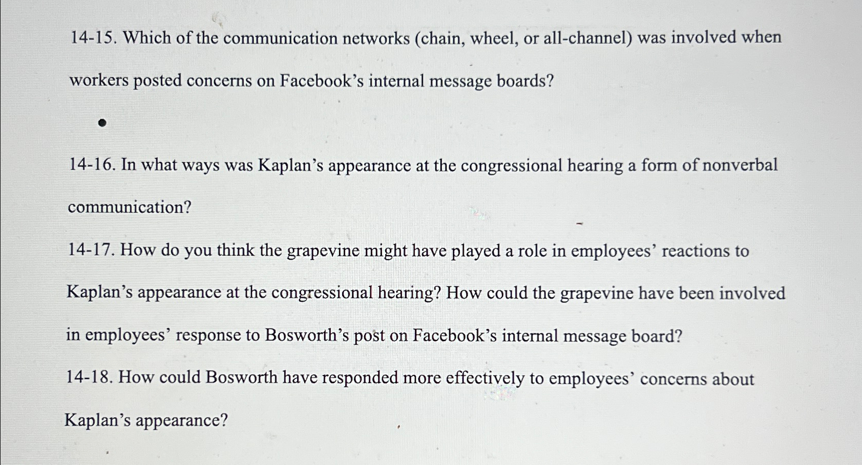 Solved 14-15. ﻿Which of the communication networks (chain, | Chegg.com