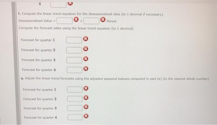 Solved b. Show the four quarter and centered moving average | Chegg.com