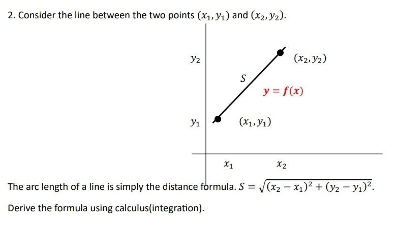 Solved 2. Consider the line between the two points (x1,y1) | Chegg.com