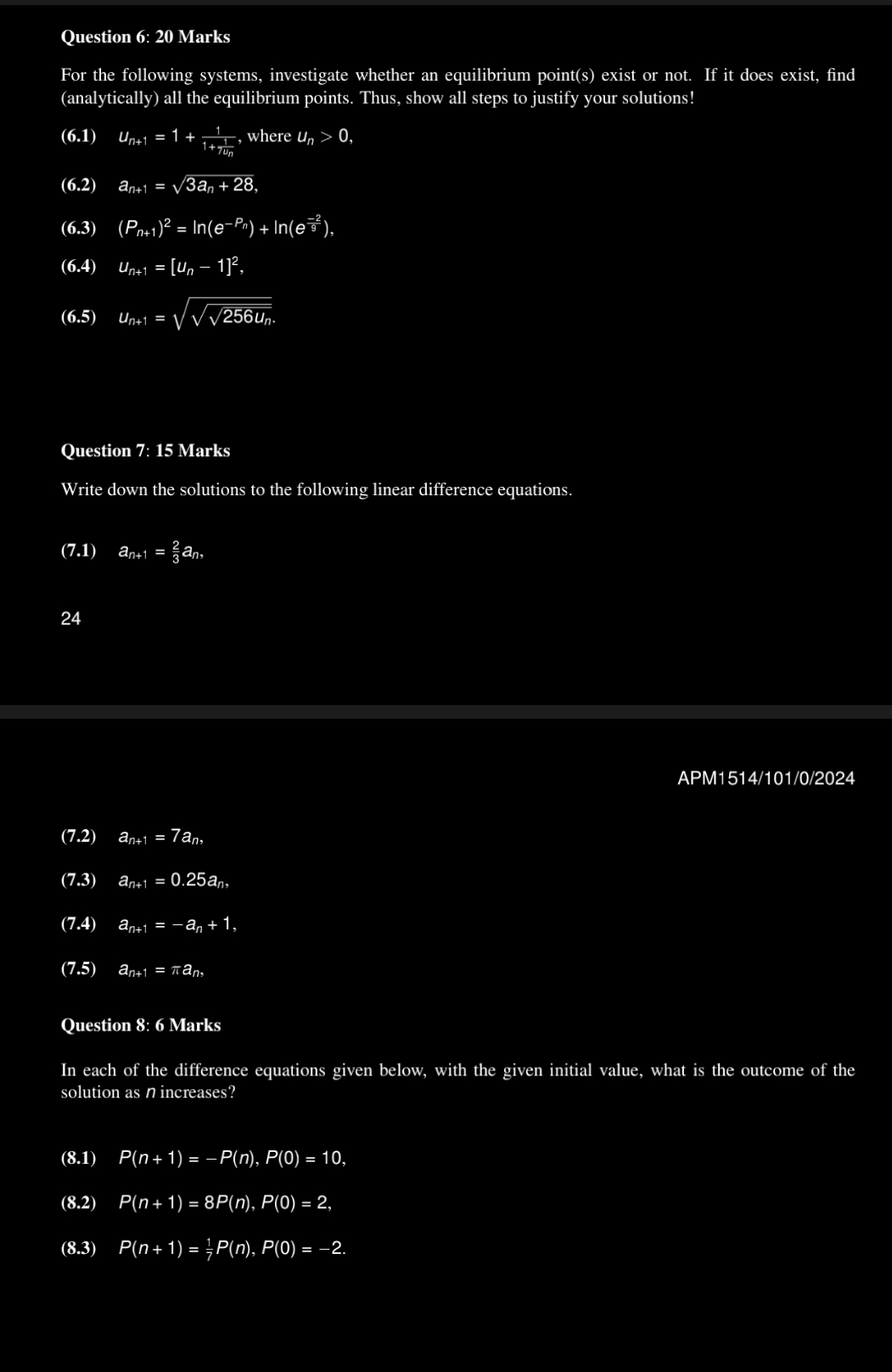 Solved Question 6: 20 ﻿MarksFor the following systems, | Chegg.com