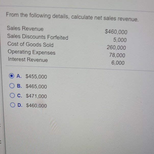 Solved From the following details, calculate net sales | Chegg.com