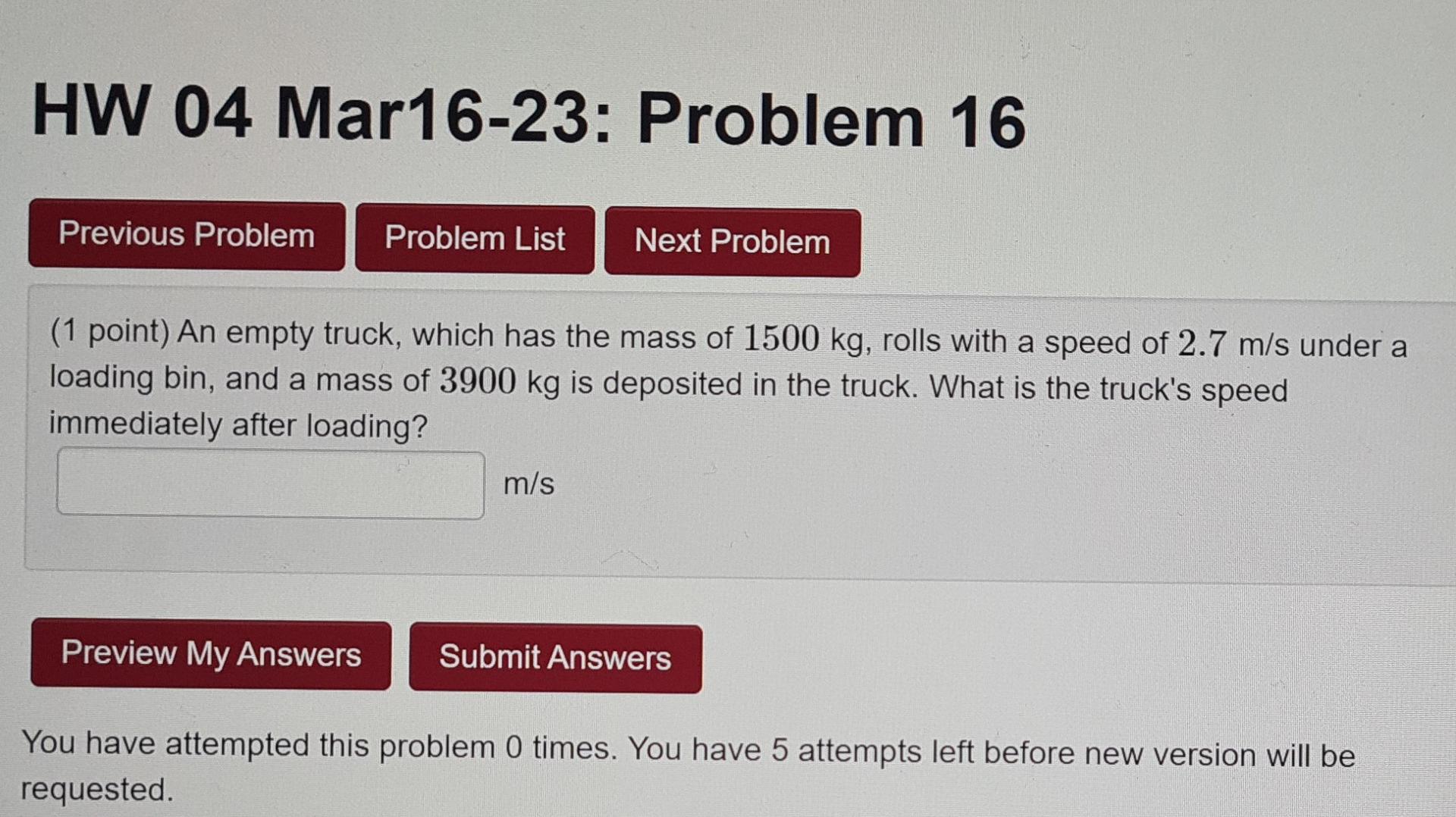 Solved HW 04 Mar 16-23: Problem 16 Previous Problem Problem | Chegg.com