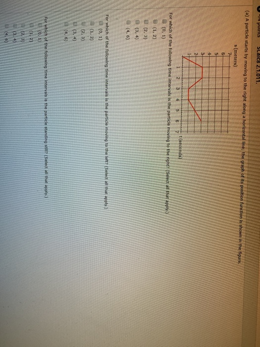 Solved 4 point Scalc8 2.1.011. a) A particle starts by | Chegg.com