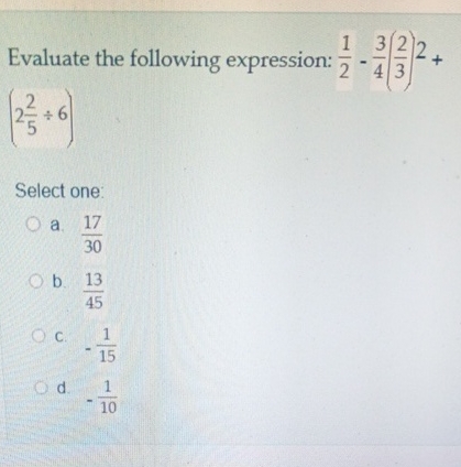 Evaluate the following expression: | Chegg.com