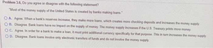 Solved Problem 3.6, Do you agree or disagree with the | Chegg.com