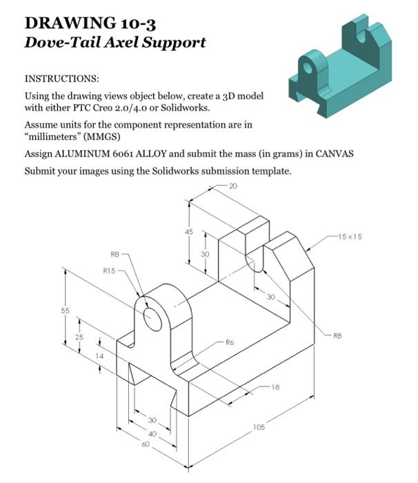 Solved INSTRUCTIONS: Using the drawing views object below, | Chegg.com