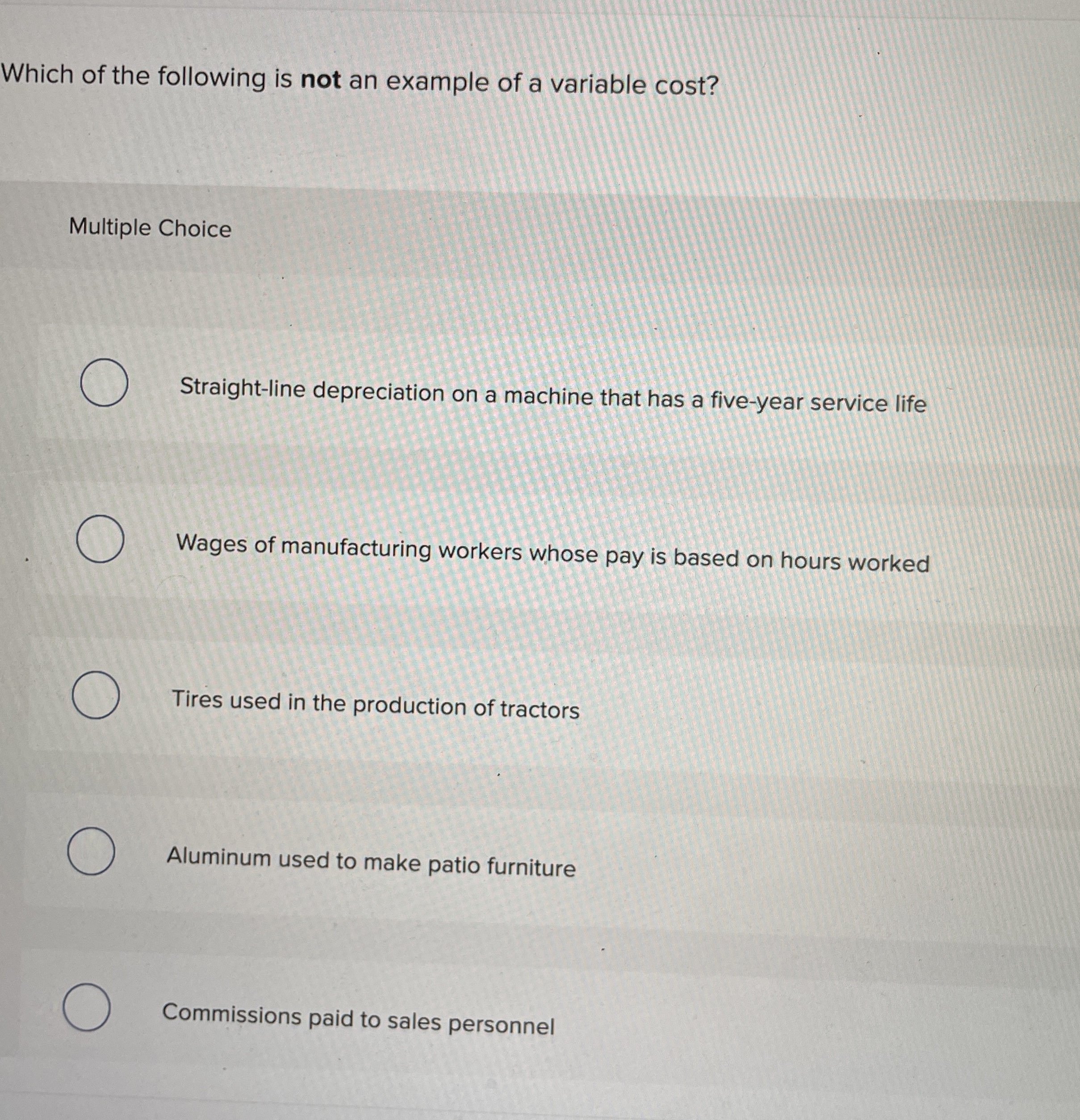 Solved Which of the following is not an example of a | Chegg.com
