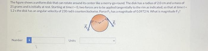 Solved The figure shows a uniform disk that can rotate | Chegg.com