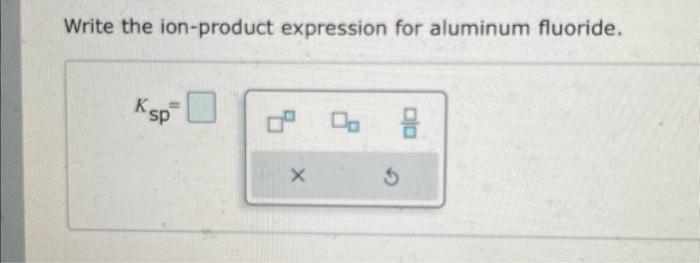 Solved Write the ion-product expression for aluminum | Chegg.com