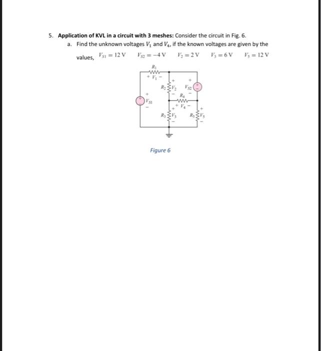 Solved 5. Application of KVL in a circuit with 3 meshes: | Chegg.com